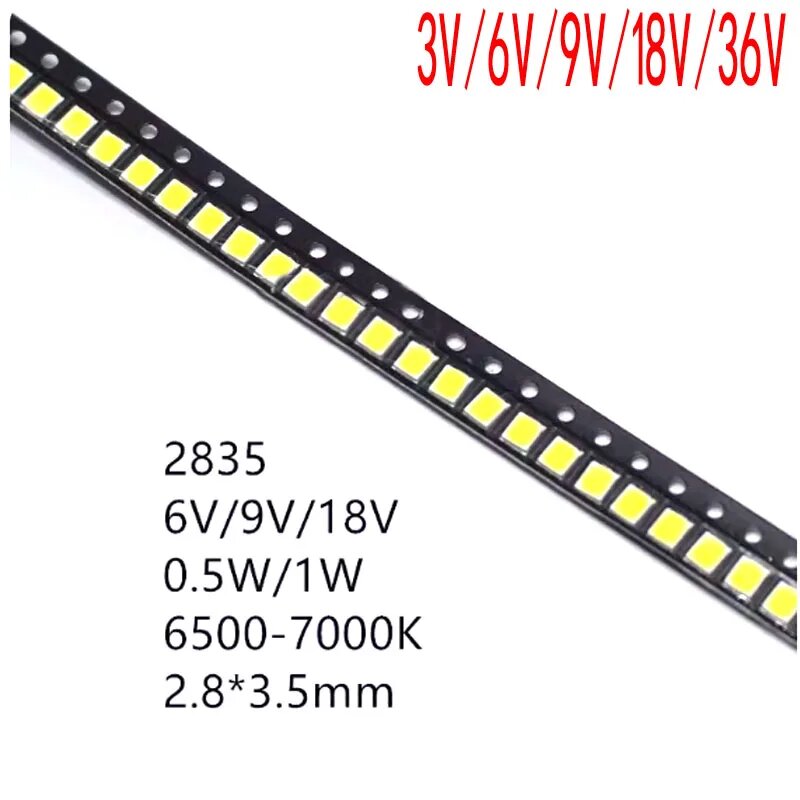 SMD светодиоды 2835 белые 200 шт 9V-100MA-1W
