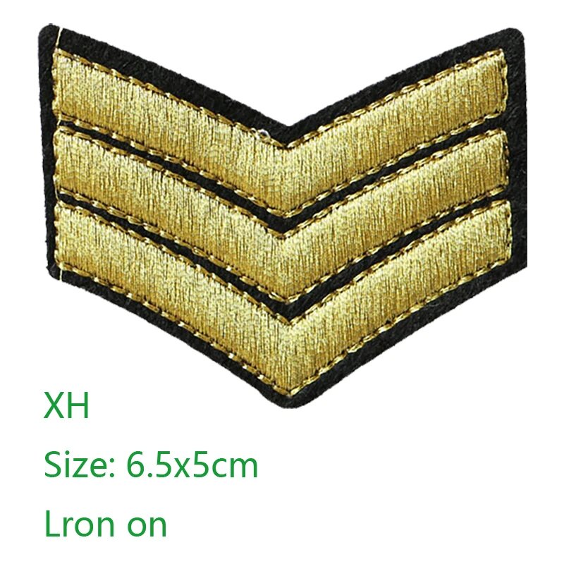 Золотой и серебряный вышитый значок US ARMY EMBLEM для одежды 6.5x5cm 1pcs