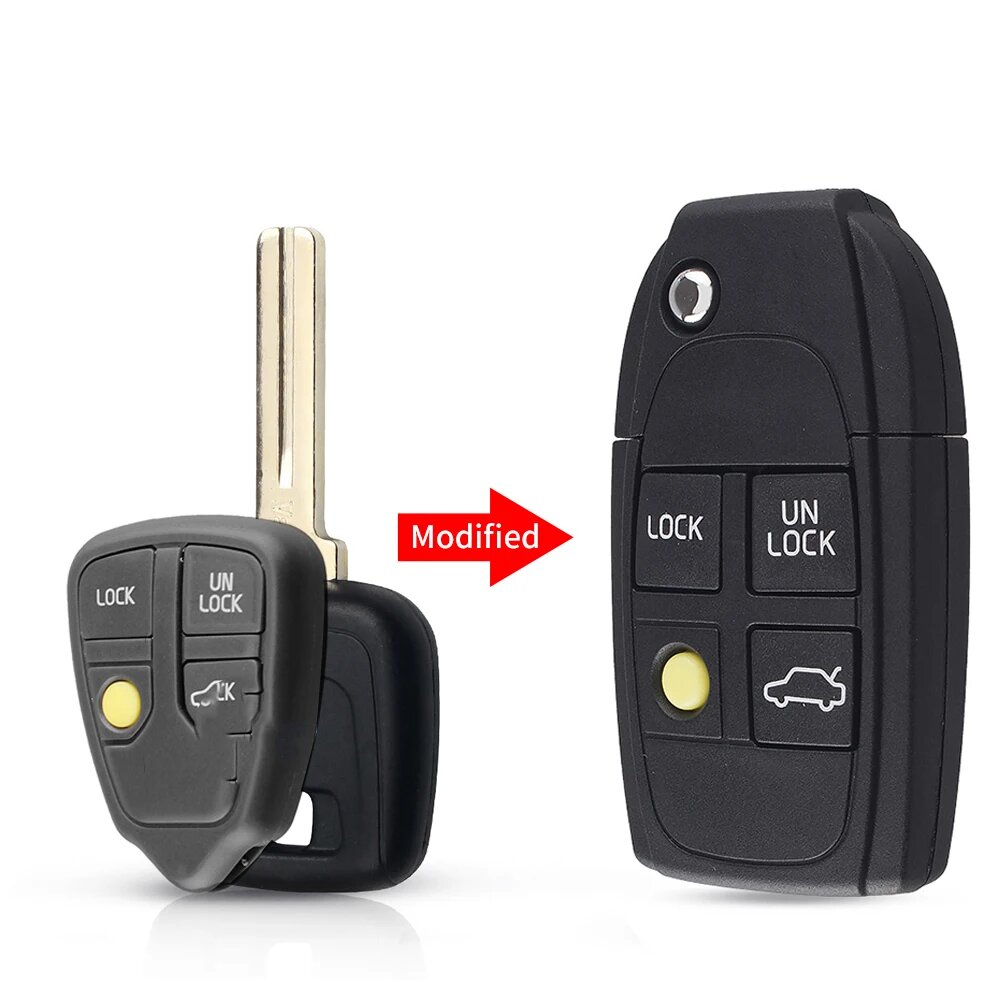 Корпус для автомобильного брелока, 4 кнопки, модифицированный, для Volvo S40, V40, S70, C70, V70, S80 4 Buttons