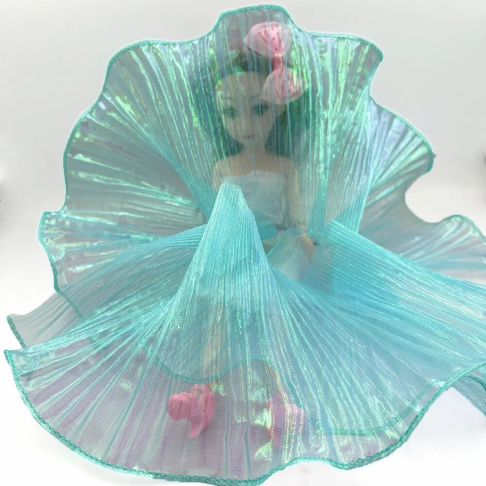 Прозрачная Лазерная Плиссированная Русалка Из Органзы С Кружевной Кромкой И Оборками, Свадебная Вышивка, Полиэстер, Хлопок