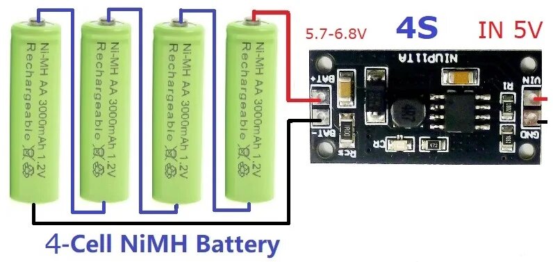 Модуль зарядки Ni-MH 4-Cell(4S) 5.7-6.8V