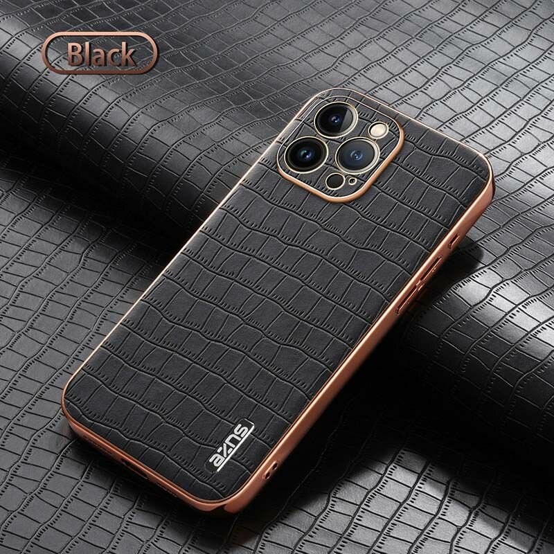 Чехол на Apple iPhone 13 Pro Max (айфон 13 про макс) Роскошная кожа противоударный с защитой камеры