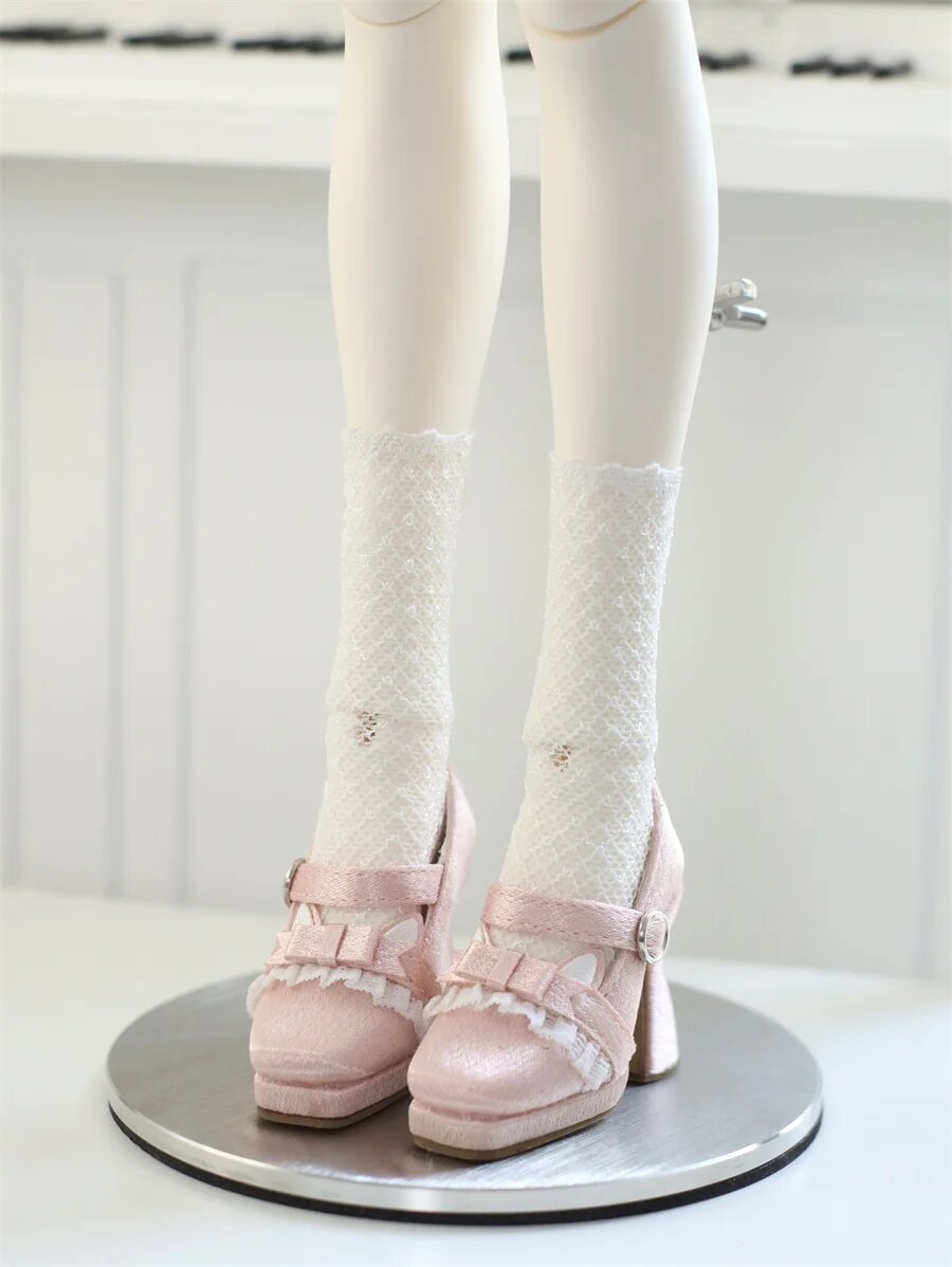 Туфли для кукол BJD 1/4 розовые, размер 1-4
