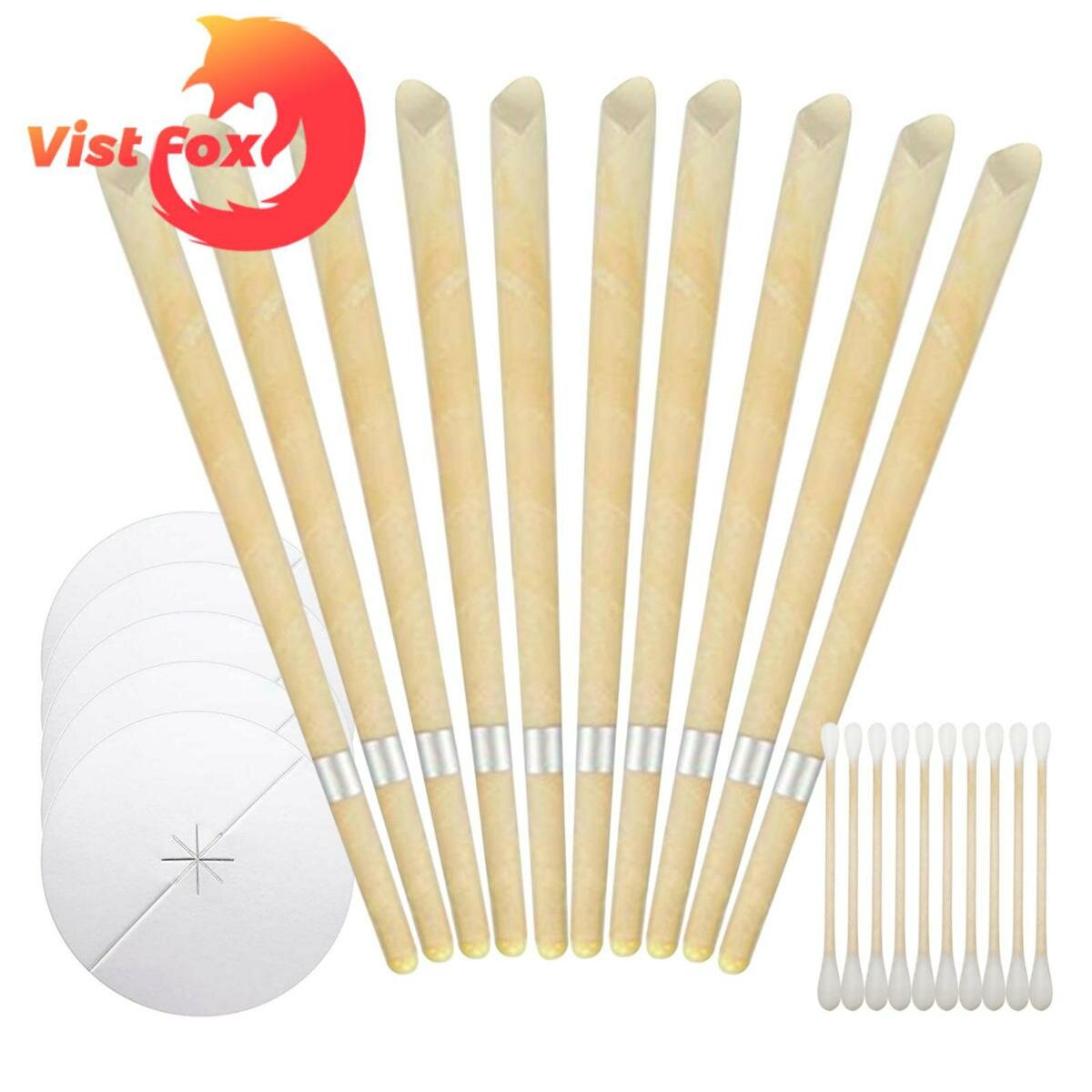 Инструмент для чистки ушей Vist Fox, ватный тампон, ароматерапевтическая ушная свеча с вилкой