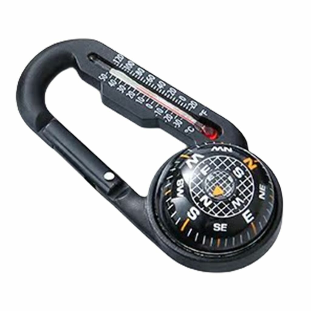 Многофункциональный карабин с компасом и термометром, брелок карабином, инструмент для выживания на открытом воздухе, простой в использовании