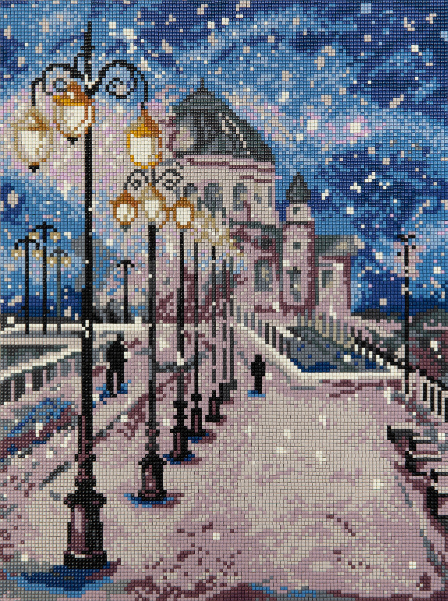 Фрея ALPD-171-KL21 кристальная мозаика на подрамнике Зимний храм Христа Спасителя 30 х 40 см