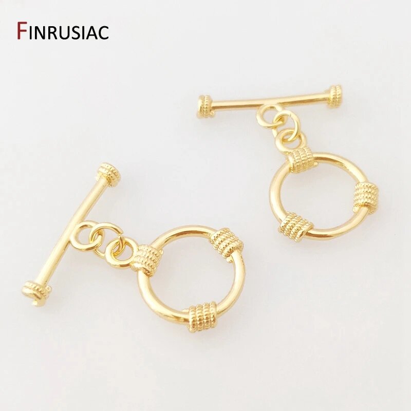 Тогглы для бижутерии FINRUSIAC, позолота 14K, 6 шт