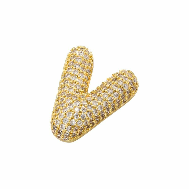 ZHUKOU 18K позолоченные Искусственные золотые буквы, diy Подвески ручной работы, ювелирные изделия, аксессуары, ювелирные изделия: VZ414