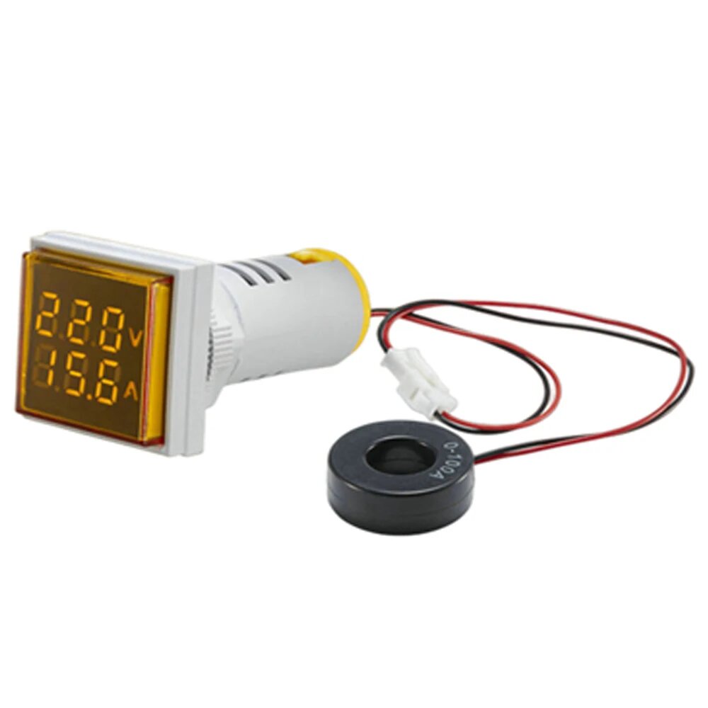 GOOGZON Цифровой вольтметр-амперметр 50-500В 0-100А Square-Yellow