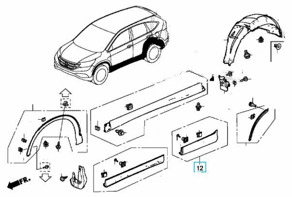 Отделка правой задней двери для Honda CR-V IV (Оригинал)