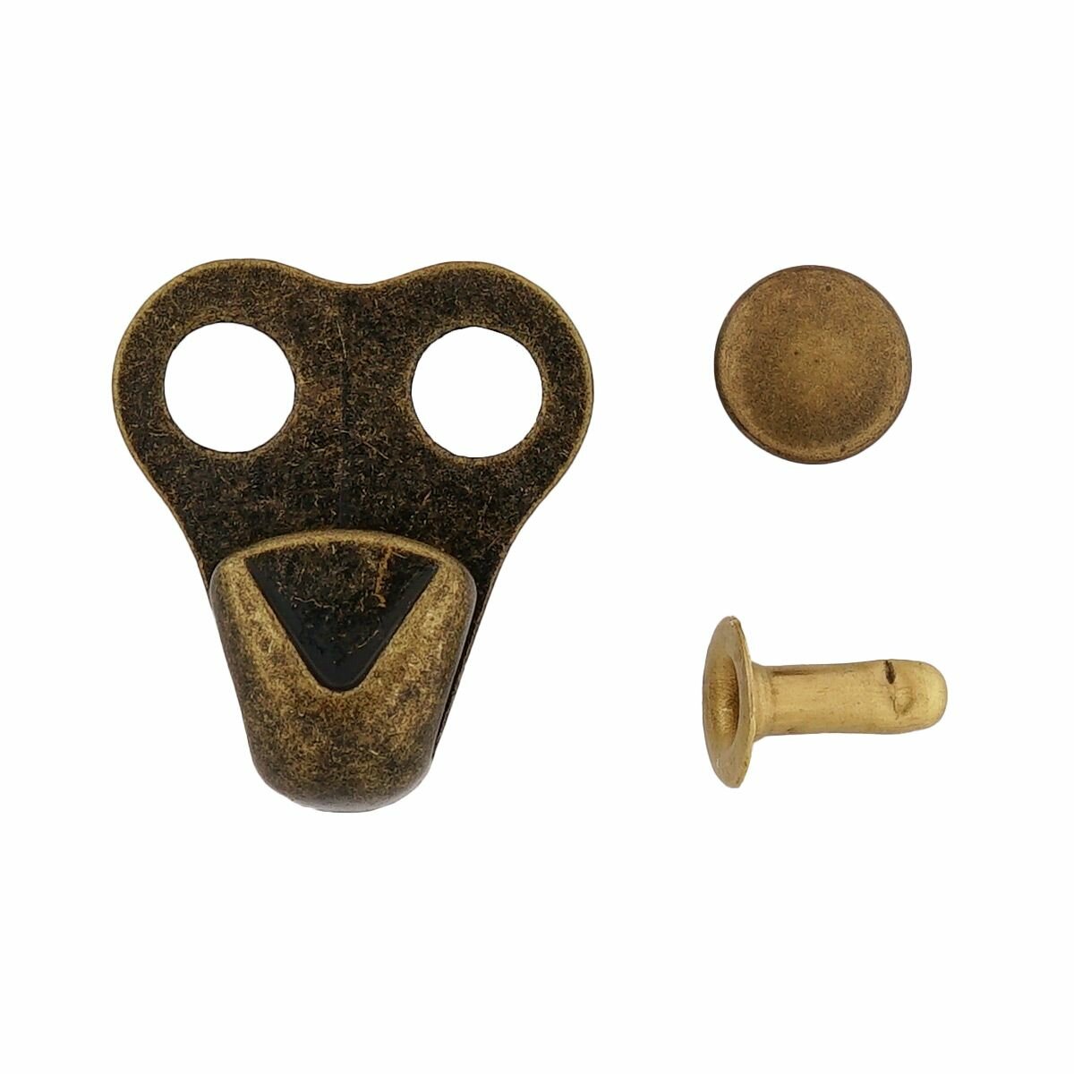 Крючок обувной 2 крепления 20*17мм (латунь)