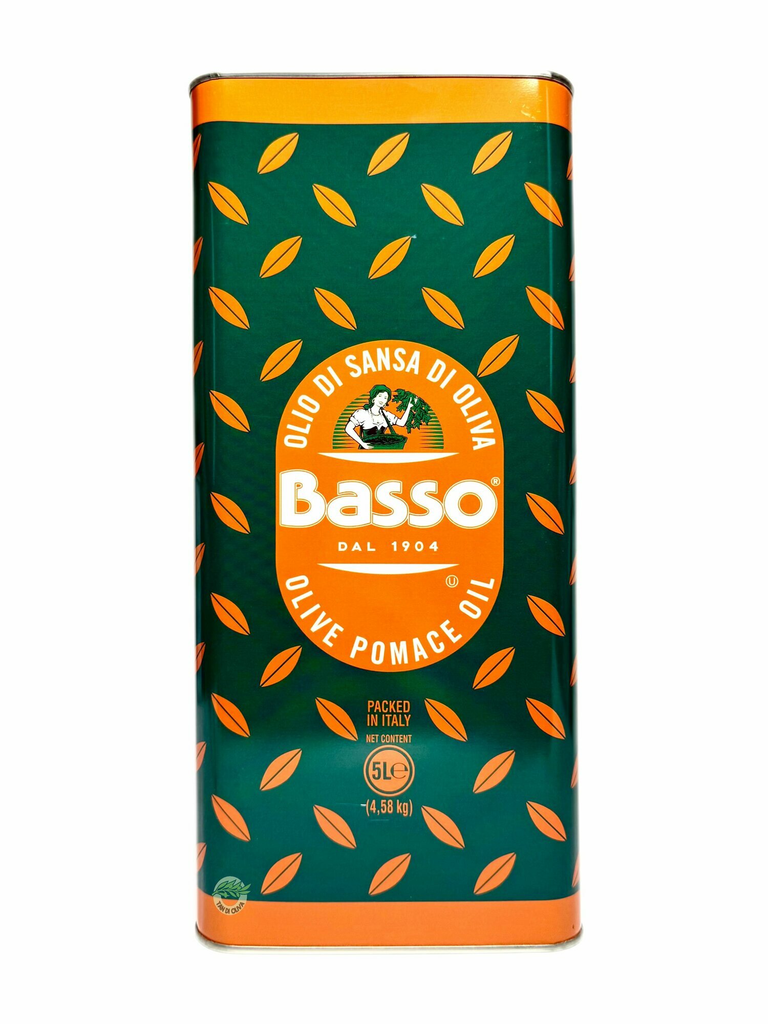 Оливковое масло Basso Olive Pomace Oil для жарки рафинированное, Италия, 5 л