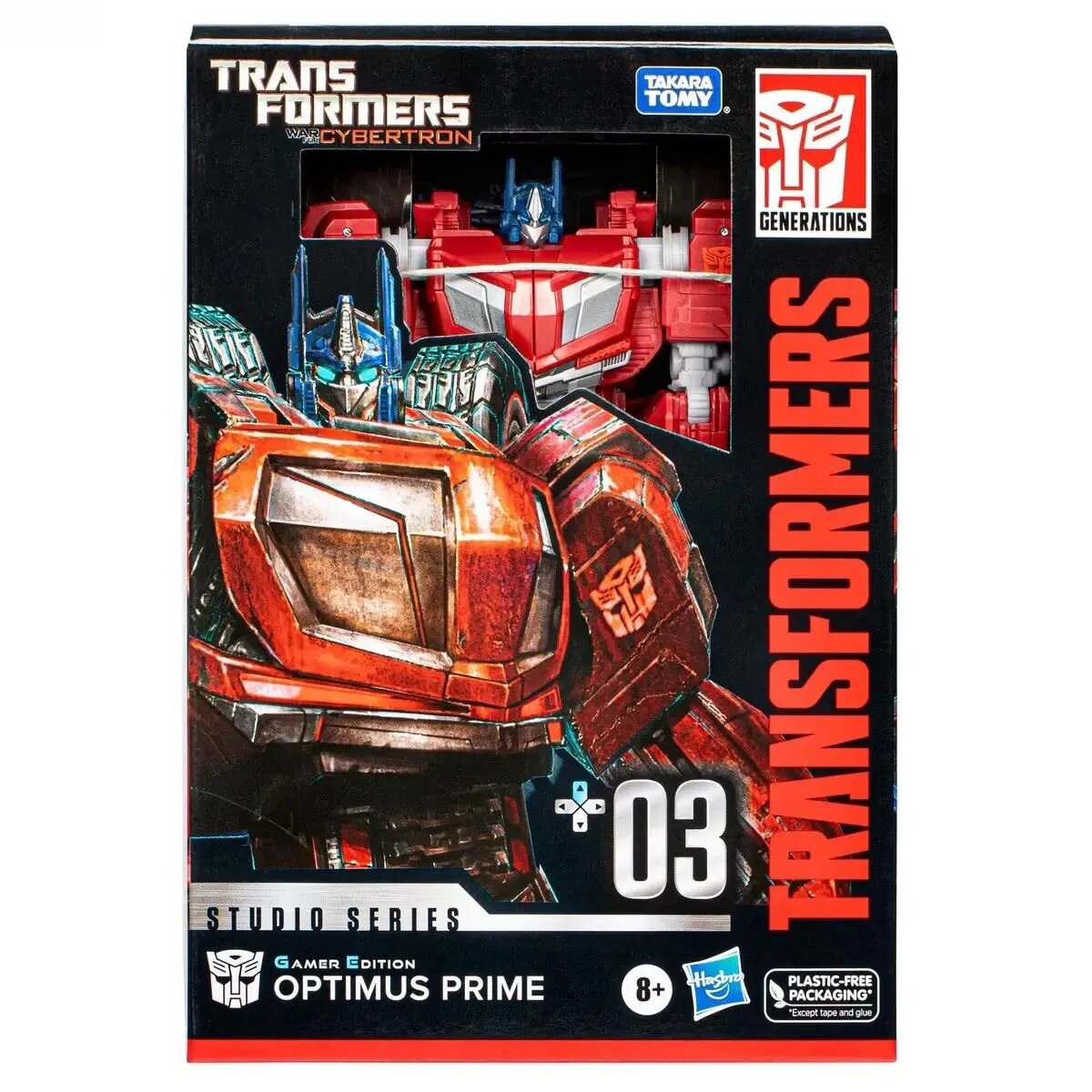 Трансформеры игрушки Hasbro Studio Series Voyager Transformers: War for Cybertron 03 Gamer Edition Optimus Prime (16.5 cm) F7242