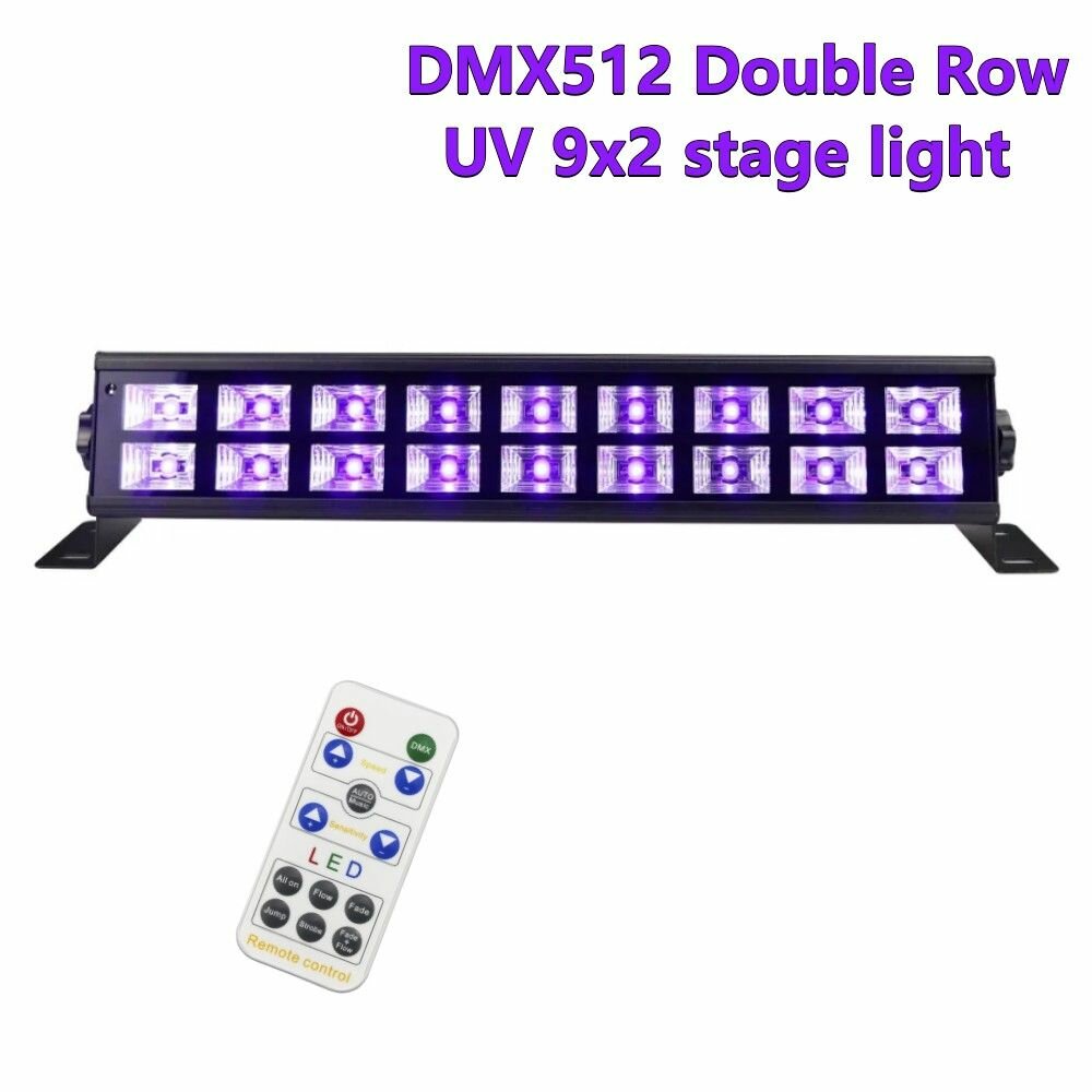 18 светодиодный DMX512 УФ-лампа для сцены, фиолетовая лампа для лазерной проекции, лампа для дискотеки для рождественских помещений
