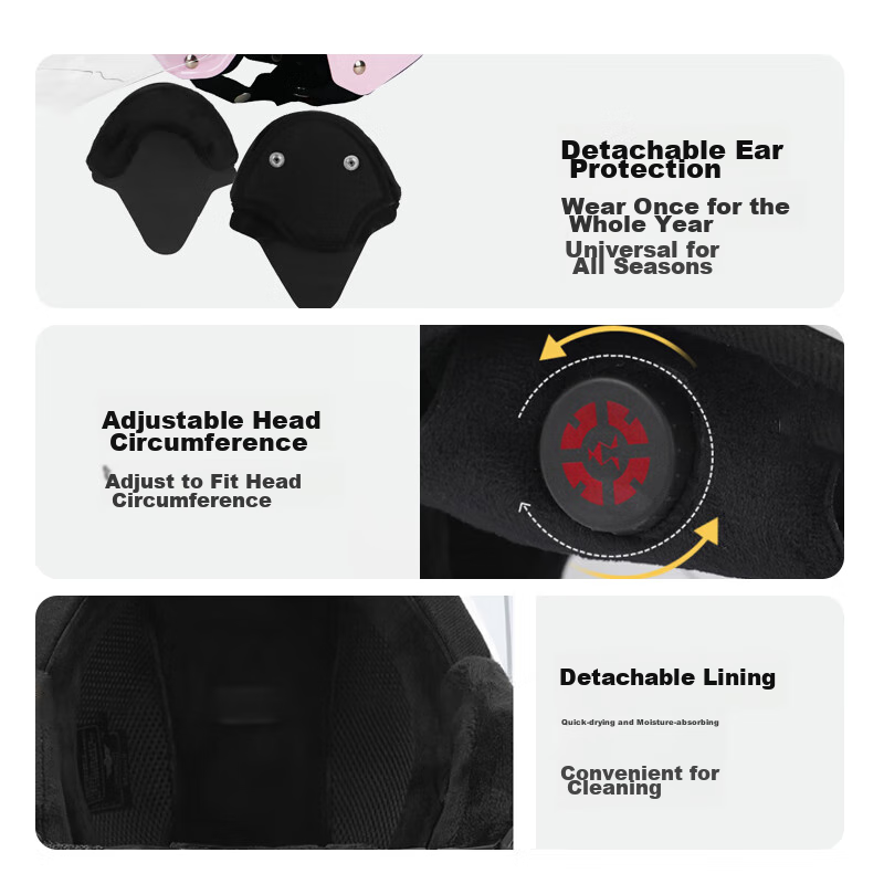 MYARMOR Helmet for Electric Scooters, Women's 3C Certified, New National Standard, Winter Anti-Fog Motorcycle Half Helmet, All-Season Universal Electric Scooter Safety Helmet, One Size Fits All (Head Circumference 54-60cm), Cherry Blossom Pink