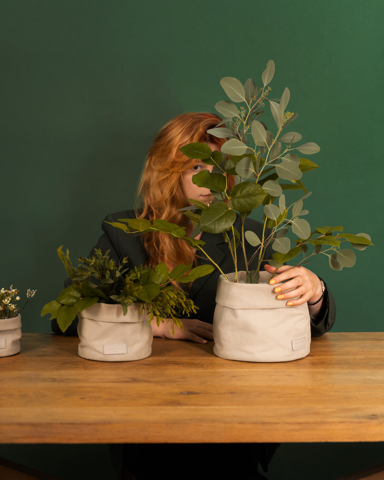 Большое кашпо декоративное для цветов и растений какао, канвас, на стол, на подоконник, 22x22x20 см, Органайзер для хранения ювелирных изделий, бижутерии, украшений и мелочей