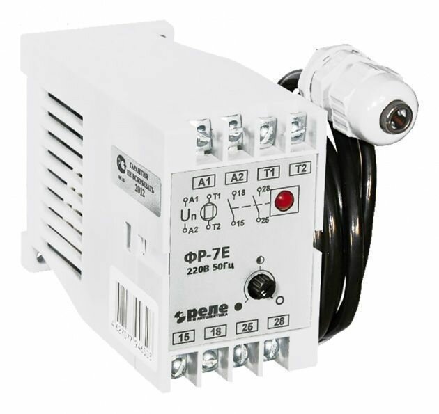Фотореле ФР-7Е 5А (в комплекте с датчиком, кабель 1,5м) TEXENERGO