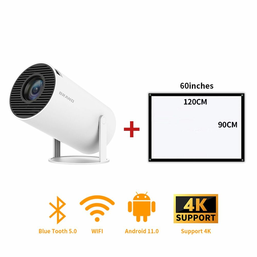 Проектор TFlag HY300 4K Smart Android 11 Wifi Mini Bluetooth Portable 200Ansi Домашний кинотеатр для телефона SAMSUNG Movie 1080P
