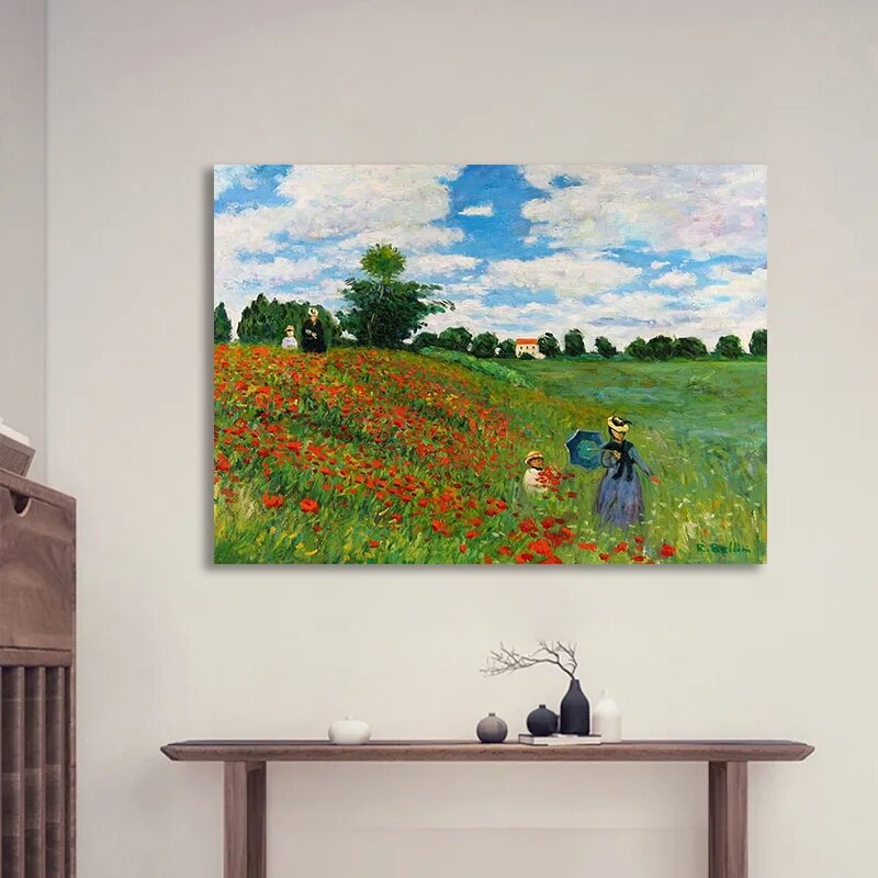 Репродукция / Картина на холсте, Клод Моне "Поле маков", 50х70 см.