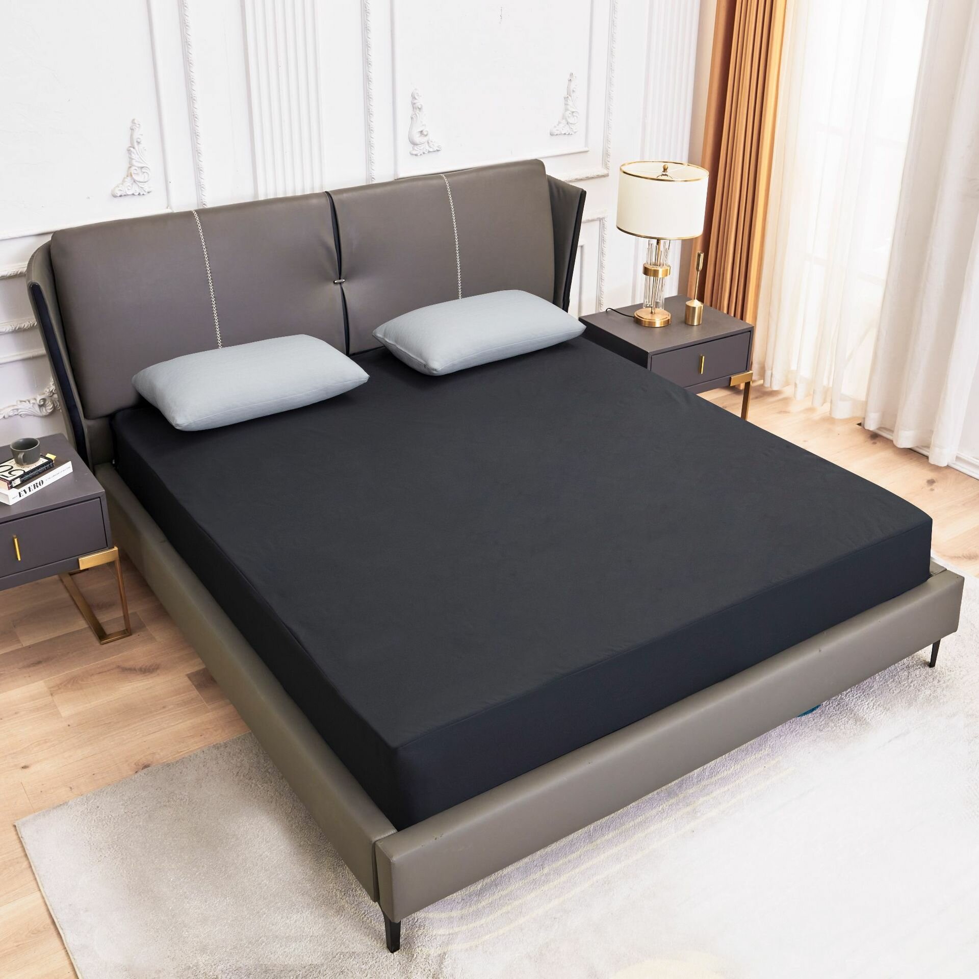 Водонепроницаемая простыня Chiovenni "Amazon", 160x200 см, темно-серая