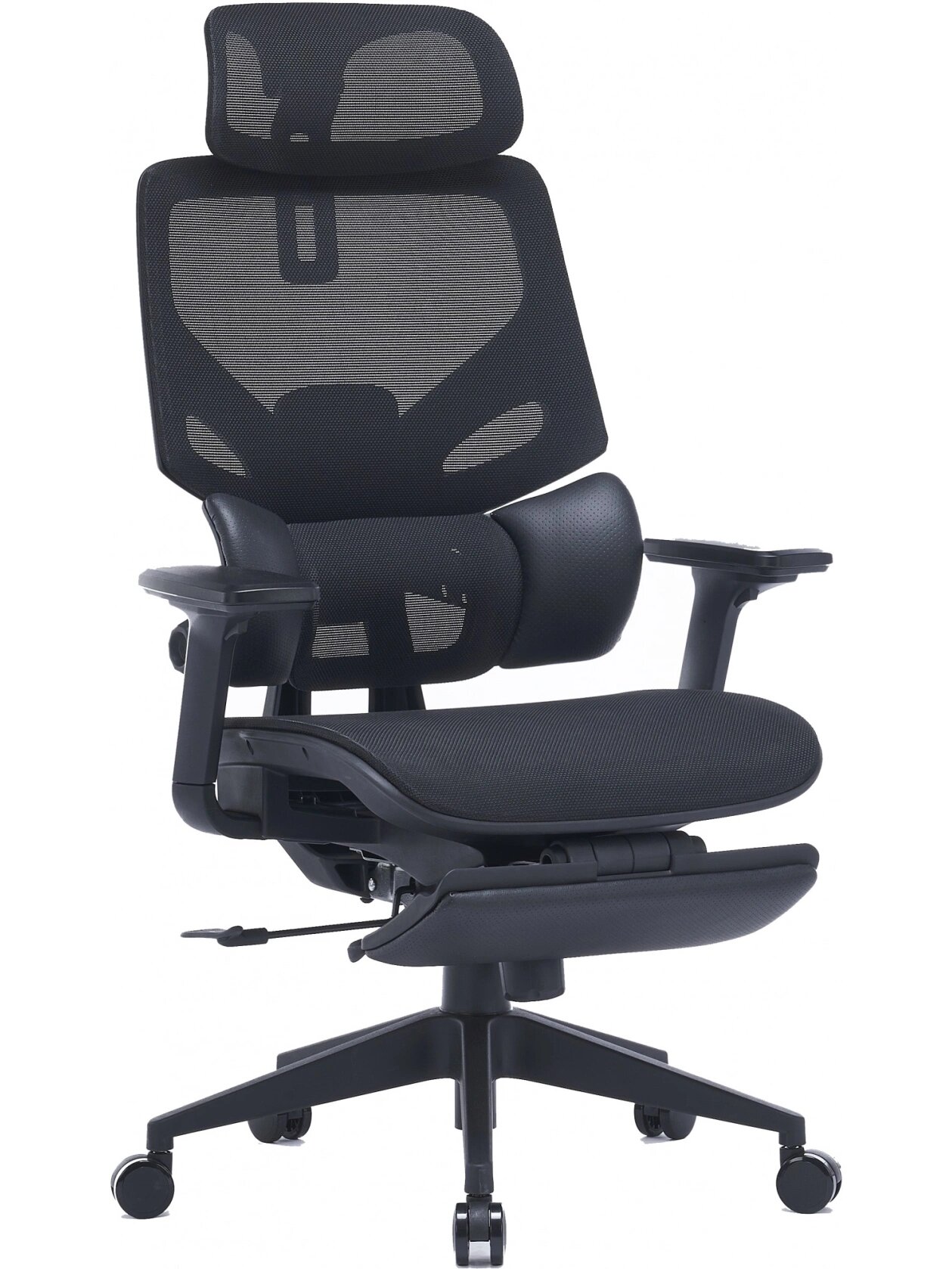 Кресло Cactus CS-CHR-MC01-BK, обивка: сетка/эко. кожа, цвет: черный