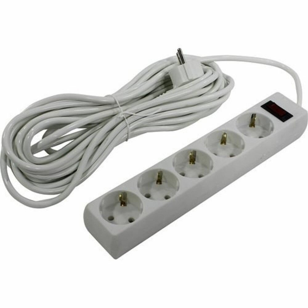 EXEGATE Сетевой фильтр EX279182RUS Сетевой фильтр SP - 5 - 10W 5 розеток, 10м, евровилка, белый