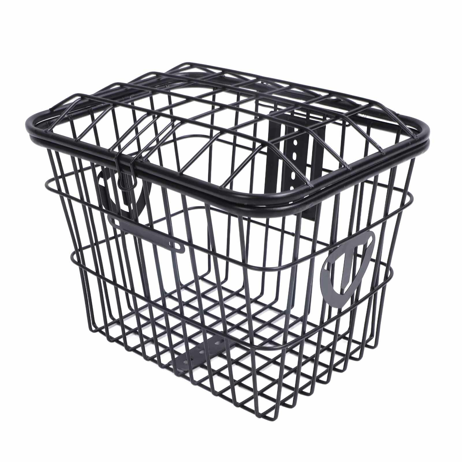 Корзина для электрического велосипеда, металлическая задняя корзина для хранения велосипеда, велосипедная корзина большой емкости с крышкой для сумок, пищевых овощей