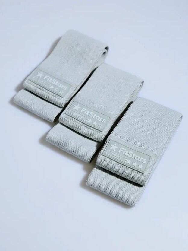 Набор фитнес-лент FitStars "Silver", тканевые, 3 штуки, для рук