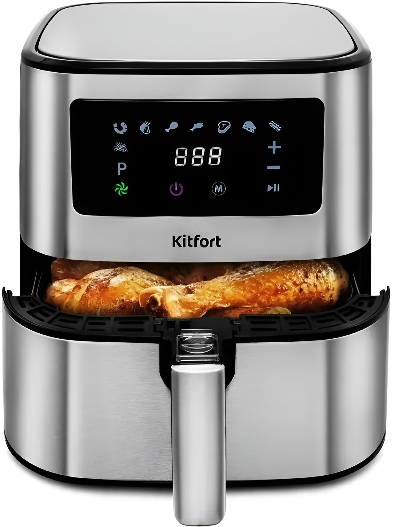 Аэрогриль KitFort KT-2228, серебристый, управление электронное, 5.5 л