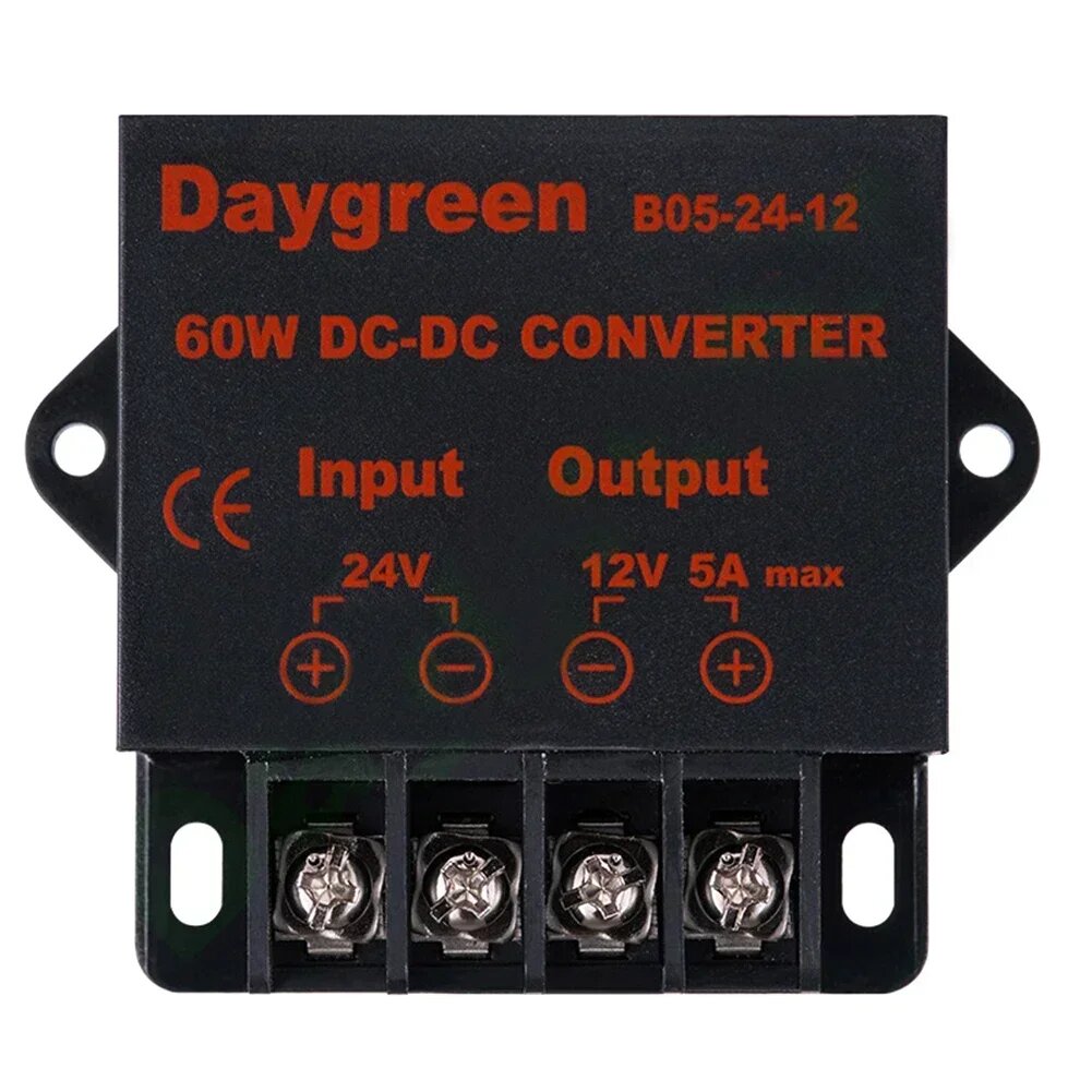 WAOHEI Преобразователь 24В на 12В 10А, 24V TO 12V 5A, 24V, 12V