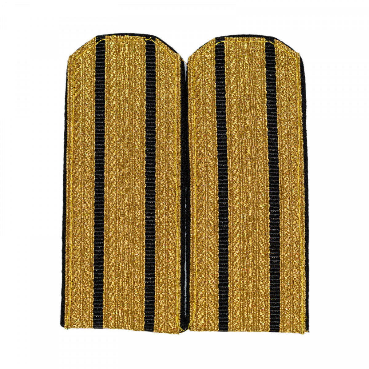 Погоны ВМФ парадные (цв. Золото) трапеция 2 черных просвета