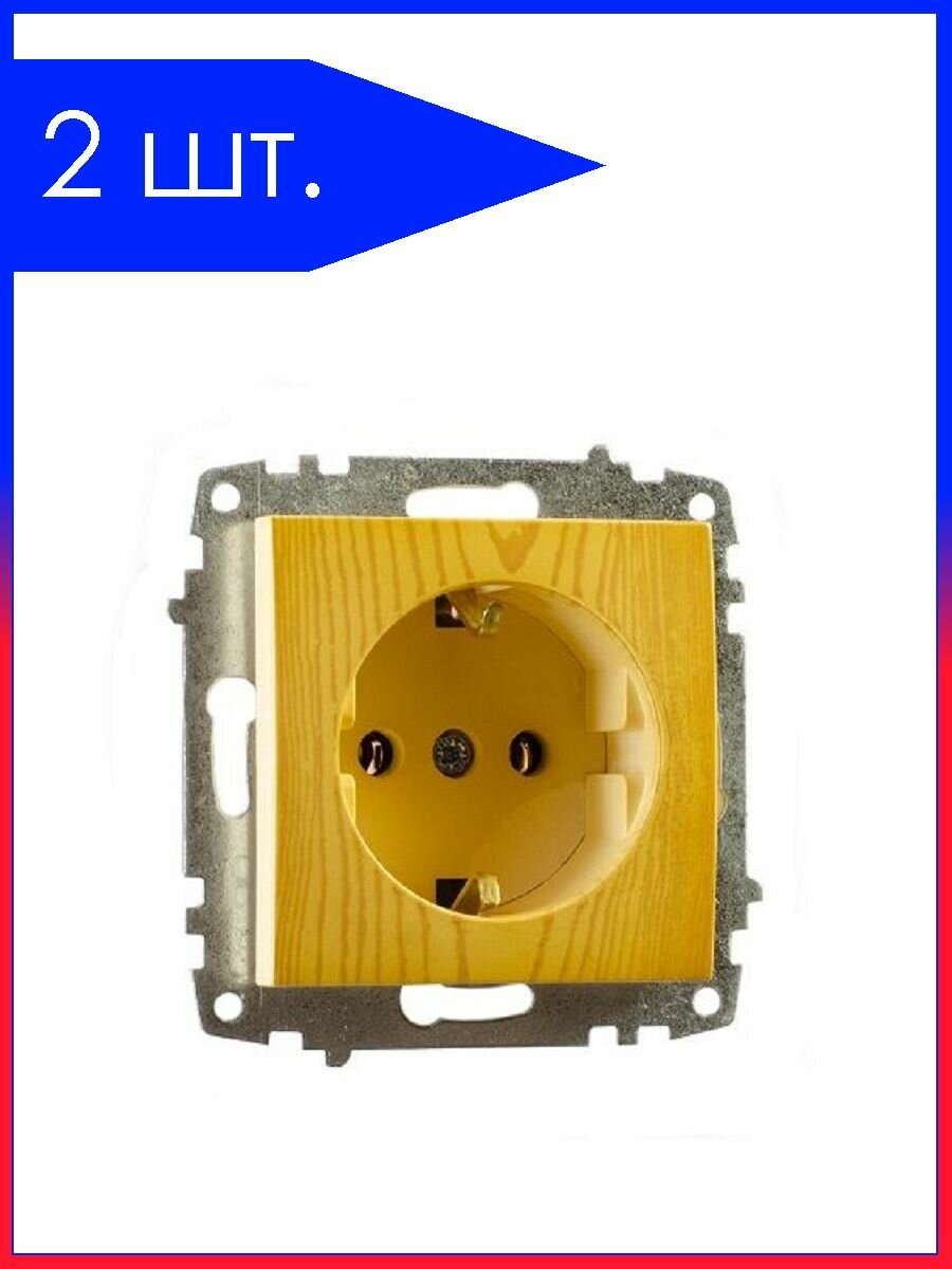 2 шт. Розетка В Рамку Одинарная с Заземлением Клен IP20 16А 250В ZENA EL-BI арт. 609-012700-217