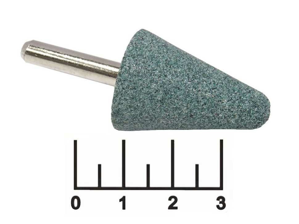 Камень абразивный конус елковидный 6мм 25*35мм зеленый 36981