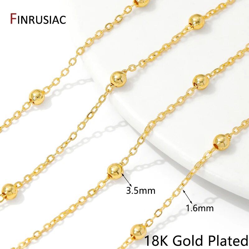 Цепочка 18K Gold Plated, 1 метр, желтая