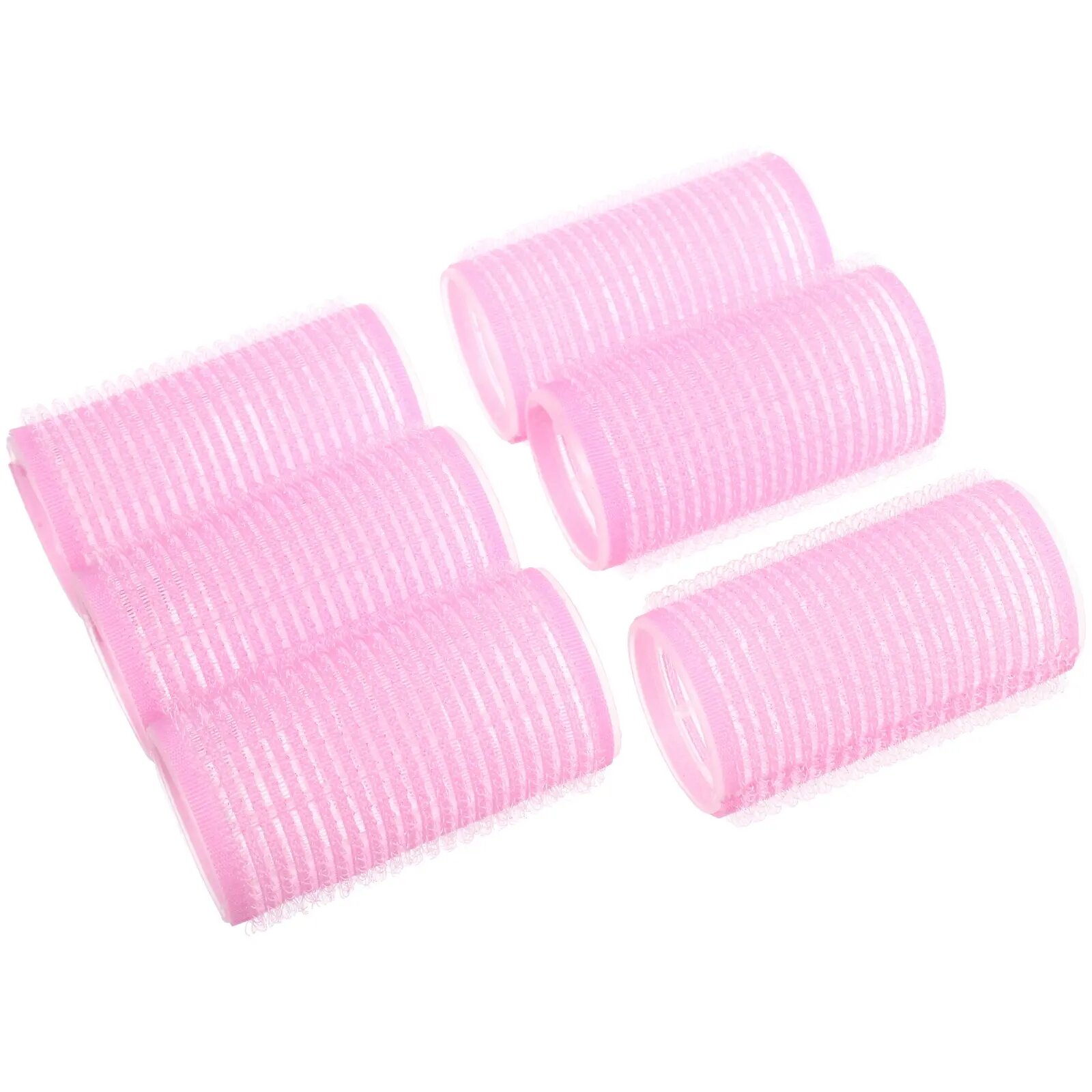 Бигуди липучки 6шт, розовые, d 3см, пластик, бережное завивание для идеальных локонов