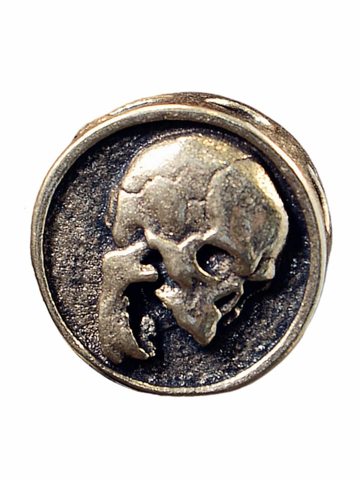 Металлическая череп-бусина для паракорда, Белый