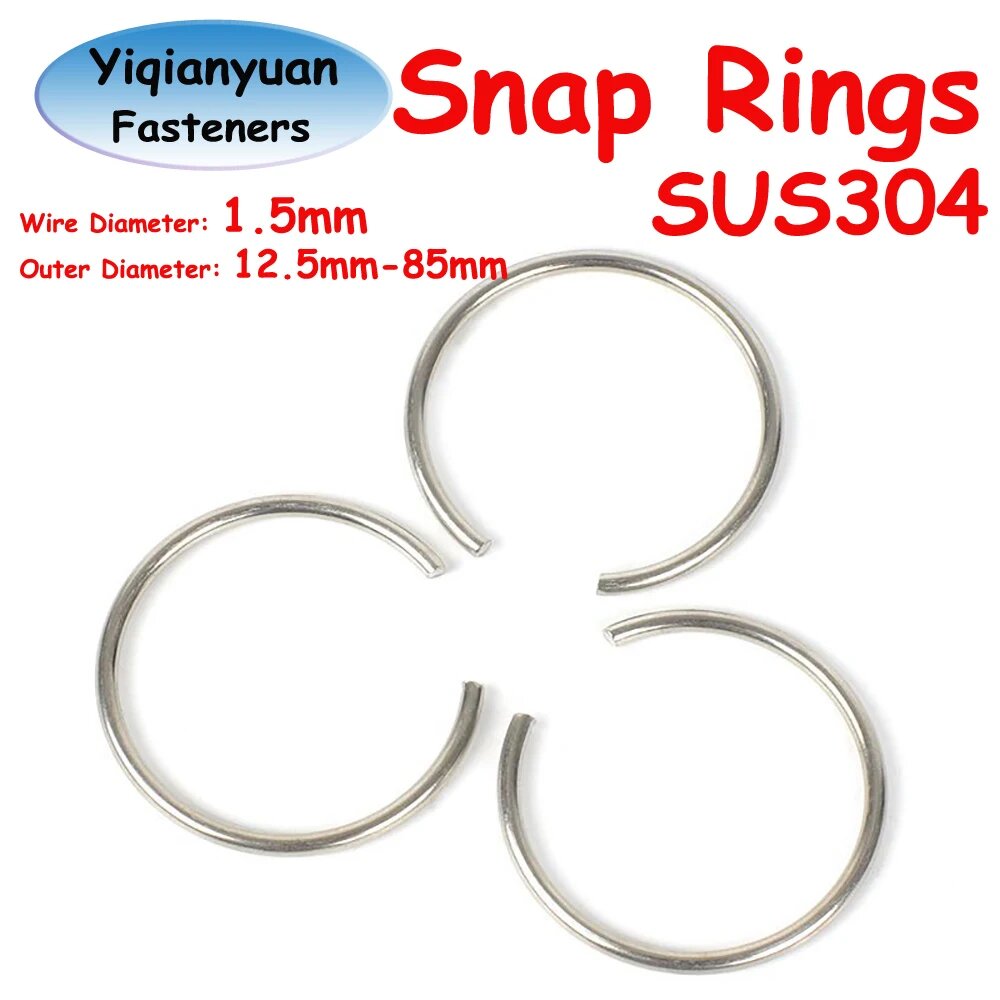 Стопорные кольца из нержавеющей стали Yiqianyuan D0=1.5мм 10 шт. 1.5x85x0.1(10Pcs)