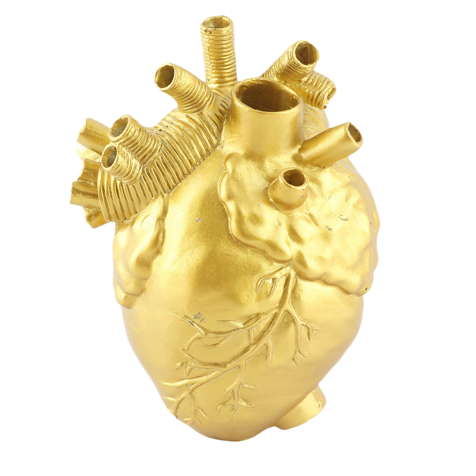 Творческие анатомические вазы сердца Смола Скульптура в форме сердца в форме искусства цветочные вазы на рабочем столе для дома для гостиной золотой