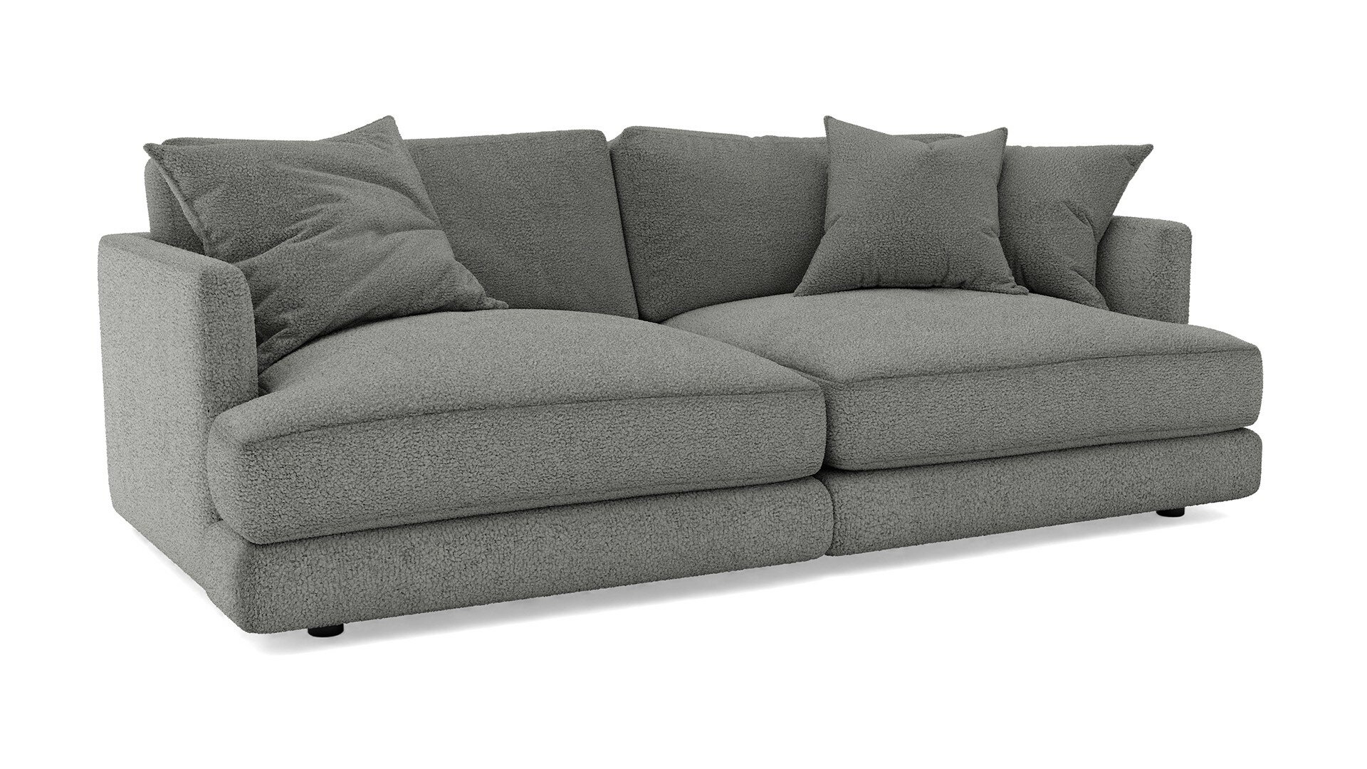 Диван Ибица 2 Camel 23 NEW 212x105x87 см, светло-серый Букле, еврокнижка GOODFORM