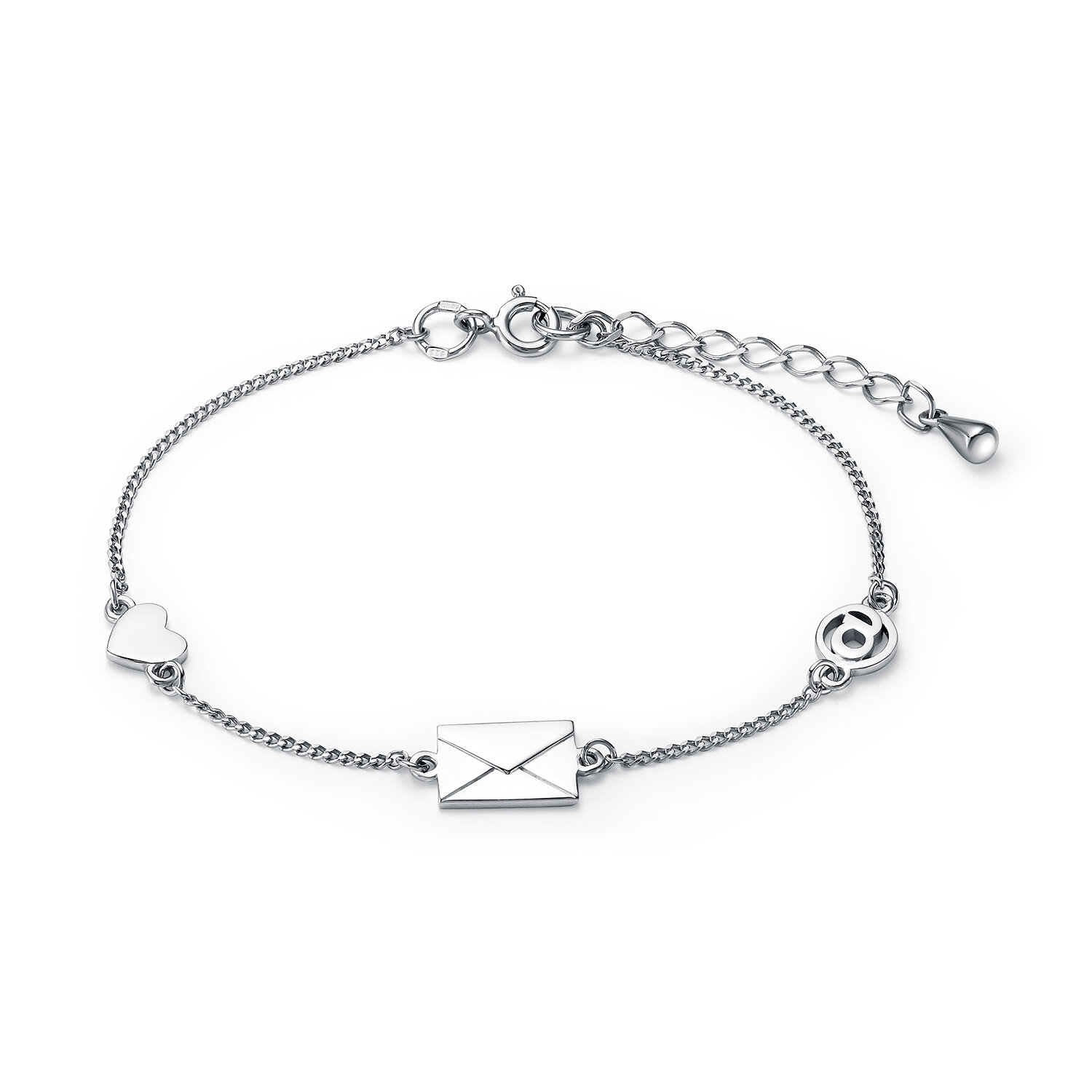 Браслет-цепочка, серебро, 925 проба, родирование