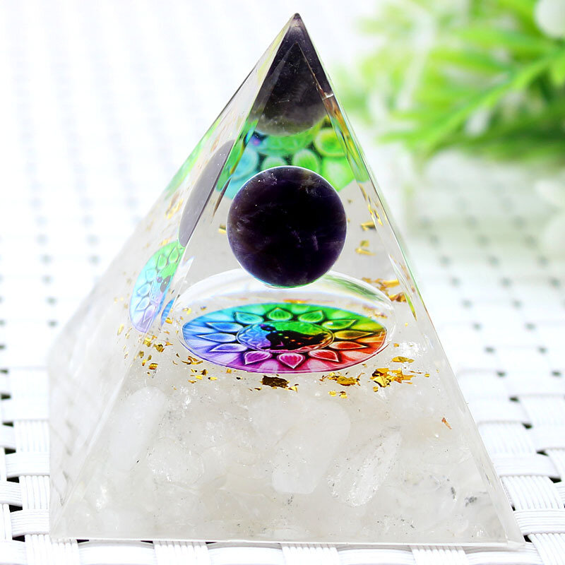 Кросс-бордер Новая 6cm Кристаллическая Пирамида из Дробленого Камня Акриловая Версия Натуральный Кристаллический Шар Украшение для Дома и Автомобиля