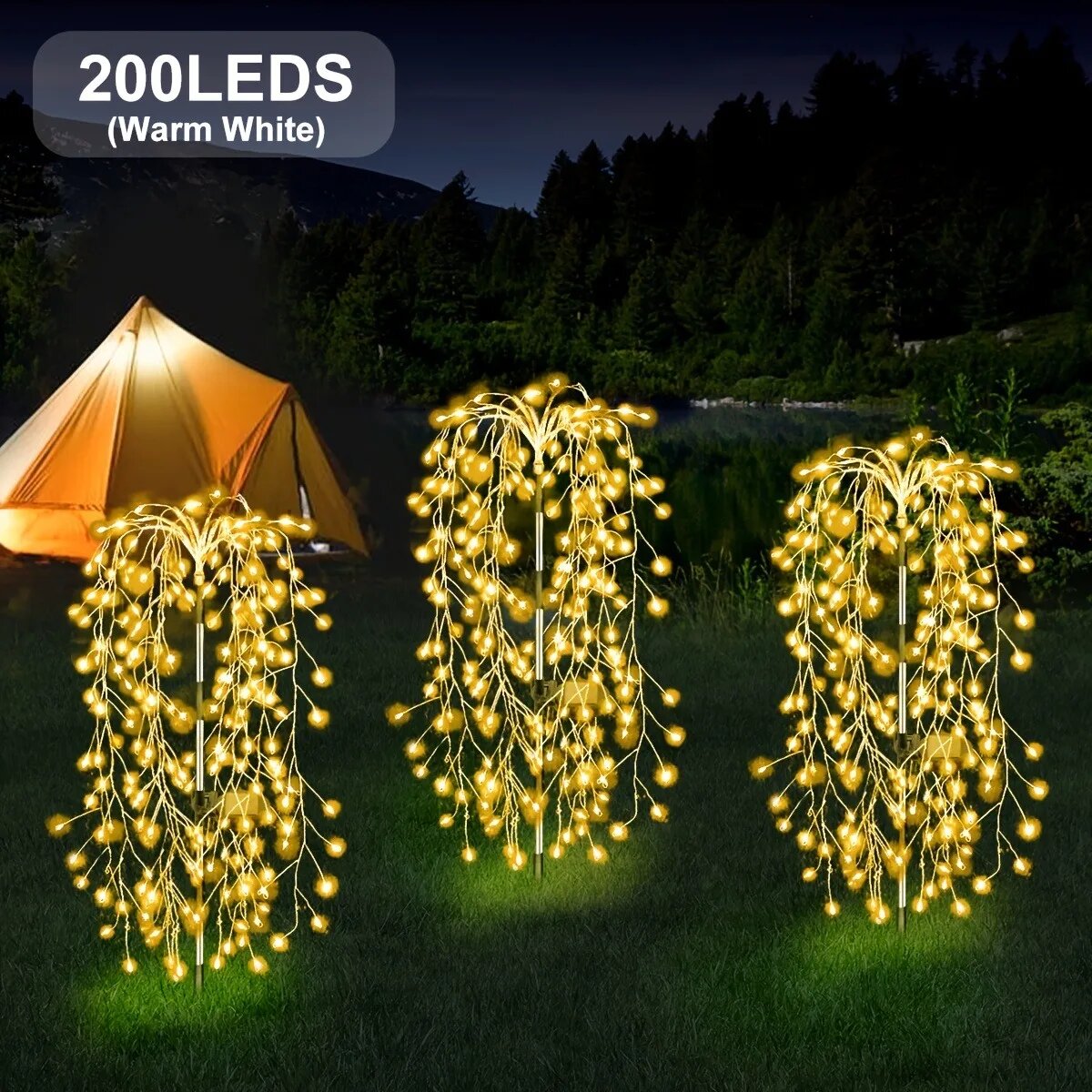 Солнечные гирлянды 200 LED для улицы