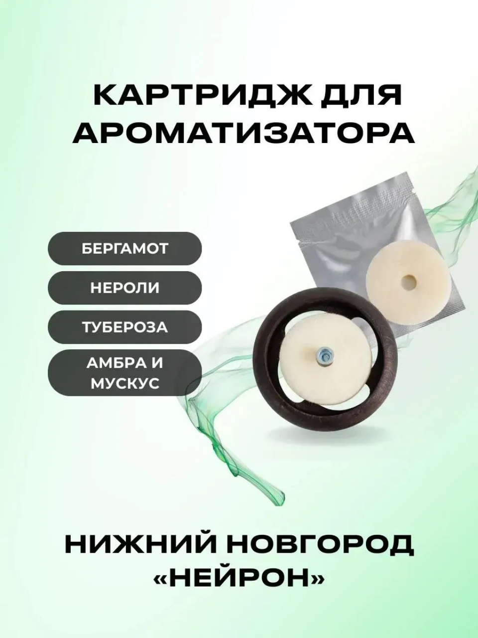 Сменный картридж для ароматизатора в машину на дефлектор Mr. Te'Benado (Нейрон)