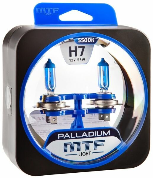 Лампа H7 12V 55W PX26d PALLADIUM 5500K , 2 шт / MTF Light / HPA1207