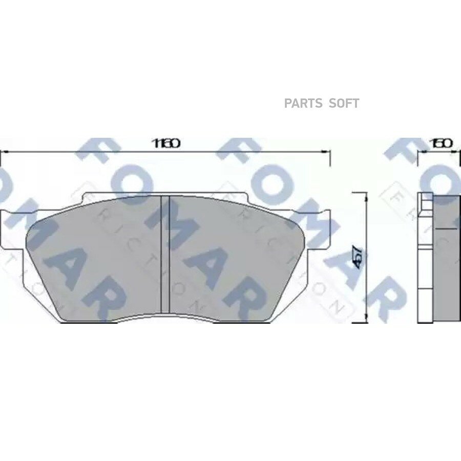 FOMAR-FRICTION FO438581 FO 438581 колодки дисковые передние!\ Honda Civic 1.3-1.6 87-91/1.3 16V 91-95