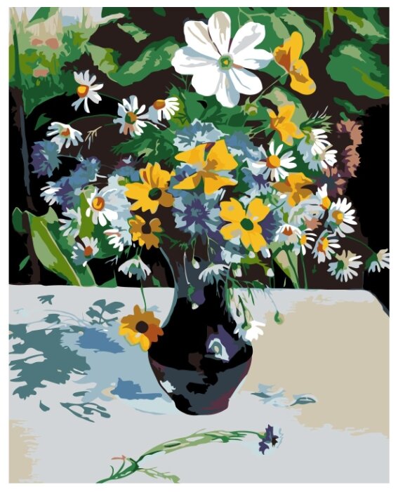 Летний букет Раскраска картина по номерам на холсте