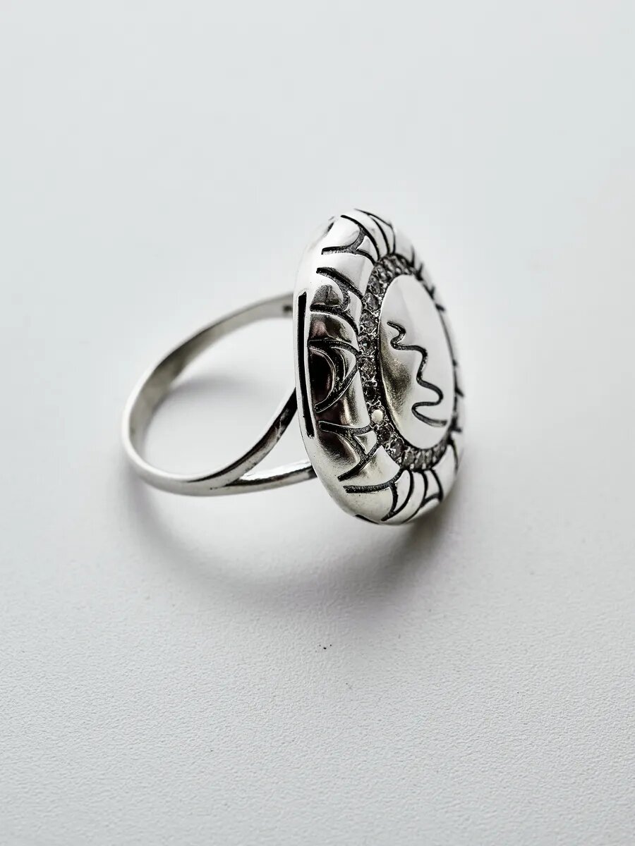 Кольцо, серебро, 925 проба, фианит