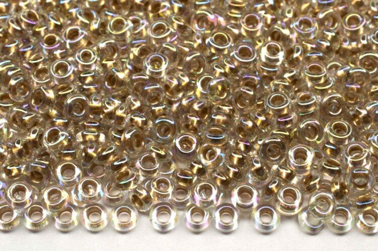 Бисер японский TOHO Demi Round 8/0 #0994 хрусталь радужный, золотая линия внутри, 5 грамм