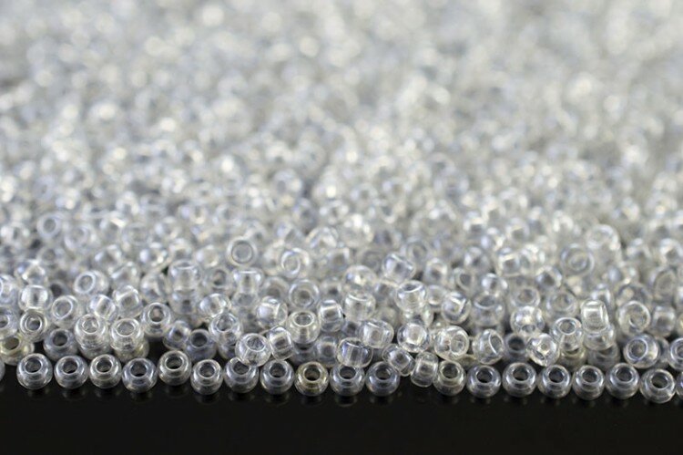 Бисер чешский PRECIOSA круглый 10/0 48102 прозрачный жемчужный, 20 грамм