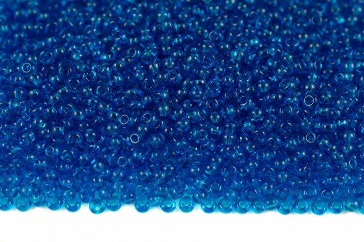 Бисер чешский PRECIOSA круглый 10/0 60150 голубой прозрачный, 1 сорт, 50г